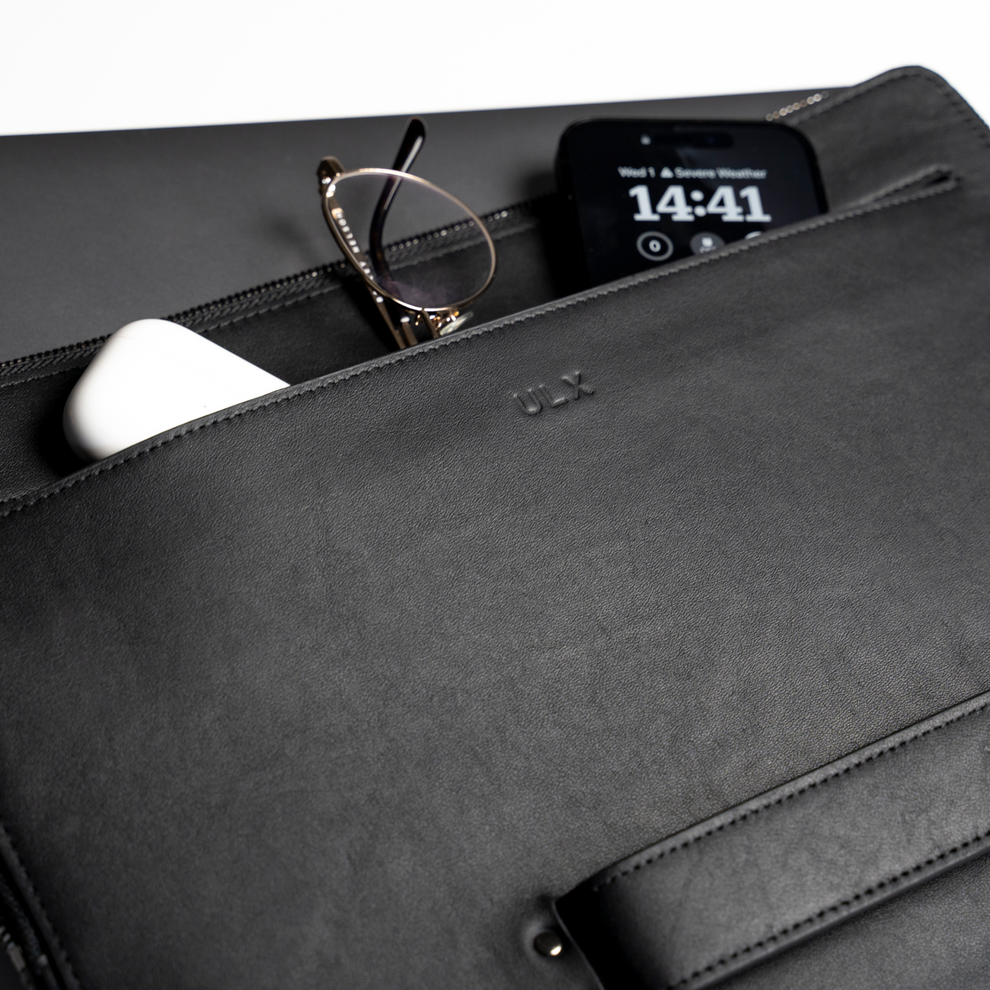 Minimal Leather MacBook Sleeve - Black – ULX